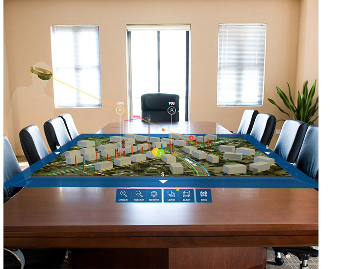 Microsoft HoloLens augemented reality system for Esri GIS and CAD